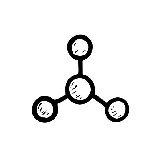 Simple Handdrawn Molecule Structure Science Representation Chemistry
