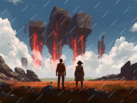 Premium Ai Image Dieselpunk Landscape Illustration Art Game Assests