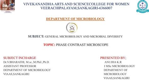 Phase Contrast Microscope Pptx