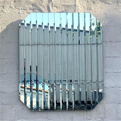 Vintage Boho Beveled Glass Stripe Mirror For Sale At 1stdibs