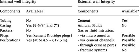 Evaluation Of Internal And External Well Integrity Components In Well