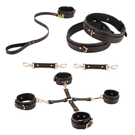 Prettyincuffs Faux Leather Bondage Bdsm Restraints Kits 11 Pcs