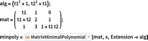 Matrixminimalpolynomial Wolfram Function Repository