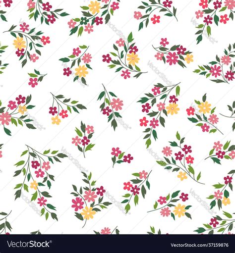 Floral Seamless Pattern Flower Background Vector Image