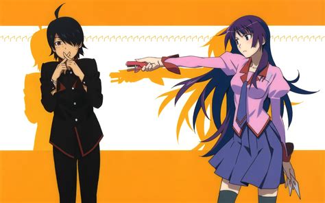 Monogatari S2 — Hitagi Senjogahara And Koyomi Araragi Hd Wallpaper