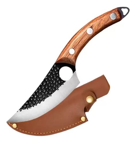 Faca Artesanal Damasco 6 28 Cm Cabo Madeira Bainha Couro Mercadolivre