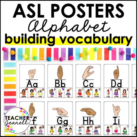 Asl Posters Asl Alphabet Posters American Sign Language Posters Asl Classroom Decor Etsy