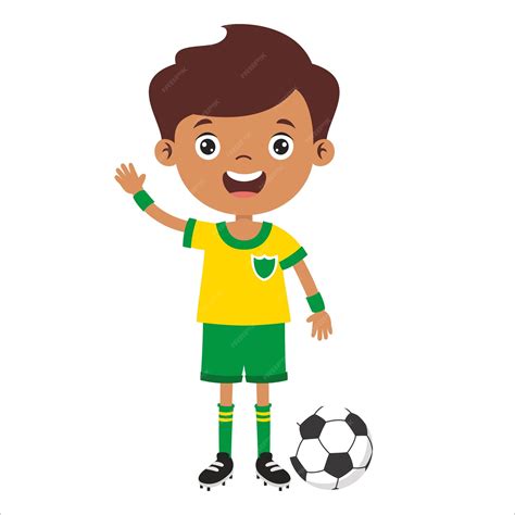 Desenho De Desenho Animado De Um Jogador De Futebol Vetor Premium