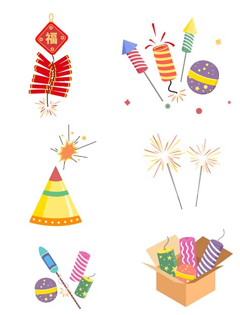 新春彩色卡通鞭炮炮竹