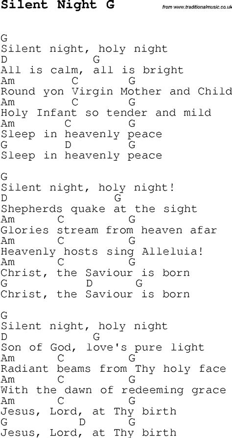 Silent Night Guitar Chords In G