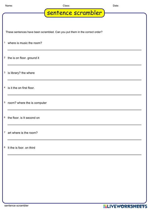 Exercise 2 Live Worksheets
