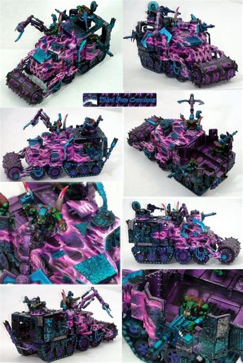 Pink Flame Ork Battlewagon Orks 40k Warhammer 40k Orks