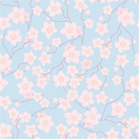 Sakura Flowers Pattern 13320154 Vector Art At Vecteezy