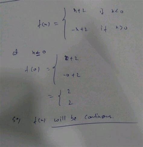 Example 12 Discuss The Continuity Of The Defined By X 2 X 0