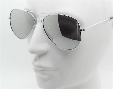 70s Vintage Mirror Aviator Sunglasses Silver Metal Teardrop Frame With