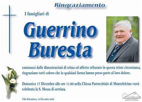 Funerali E Annunci Funebri A Montefelcino Guerrino Buresta Funer24