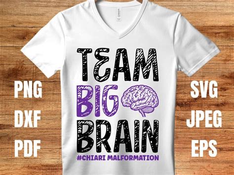 Chiari Malformation Awareness Svg Png Team Big Brain Cricut