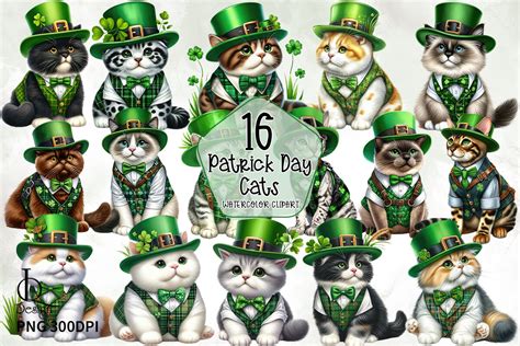 Patricks Day Cats Sublimation Clipart Graphic By Lq Design · Creative