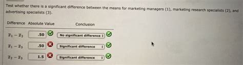 Solved Test Whether There Is A Significant Difference