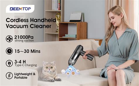 Handheld Car Vacuum Cleaner Cordless Powerful 21000pa High Suction，mini