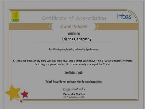 Infosysbpm Employeerecognition Starofthemonth Gratitude Krishna