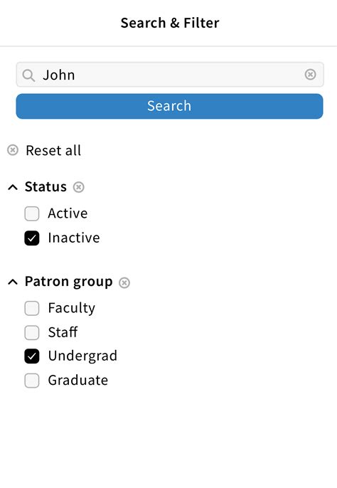 Search Filter Pane UX Pattern FOLIO UX Docs UX Prototypes Guidelines Assets