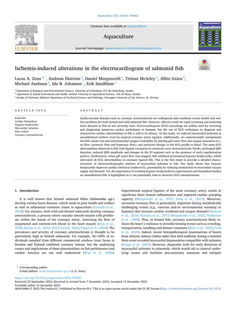 Pdf Ischemia Induced Alterations In The Electrocardiogram Of Salmonid