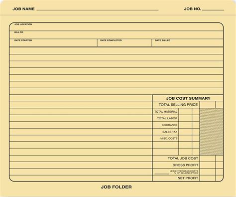 Manila Folder Job Folder