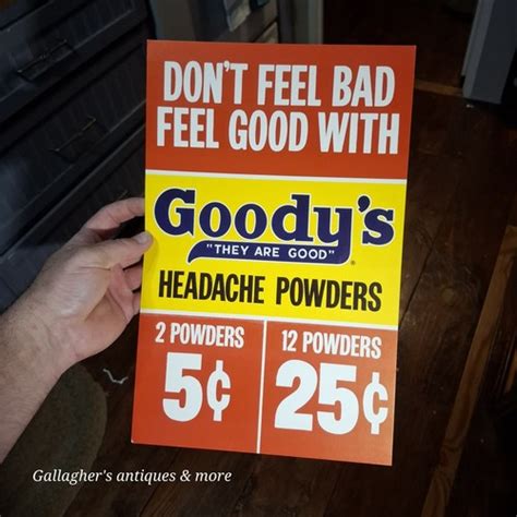 9x14 Vintage Goodys Powders Advertisement Poster Card Stock Store