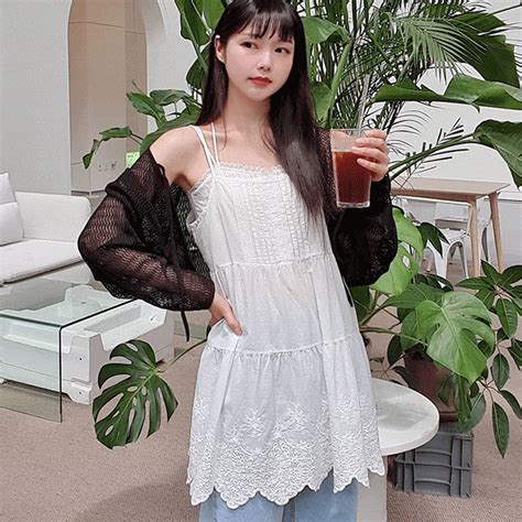 트윈즈영 레아 미니 원피스 레이스 끈 나시 뷔스티에 레이어드 빅사이즈 위시버킷