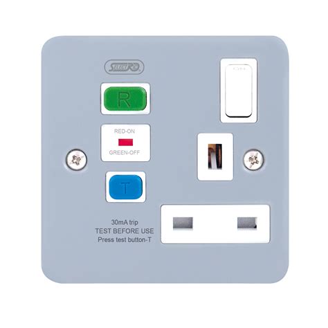 Lgrcd 4 Rcd Protected 1 Gang Dp Switched Socket ﻿metal Clad Passive
