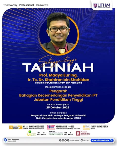 Setinggi Tinggi Universiti Tun Hussein Onn Malaysia Uthm