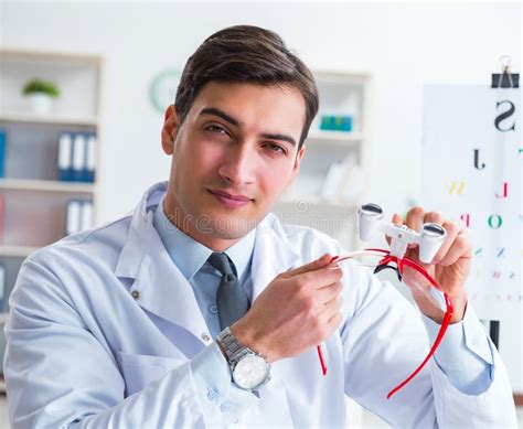 Eye Doctor In Eyecare Concept In Hospital Stock Image Image Of
