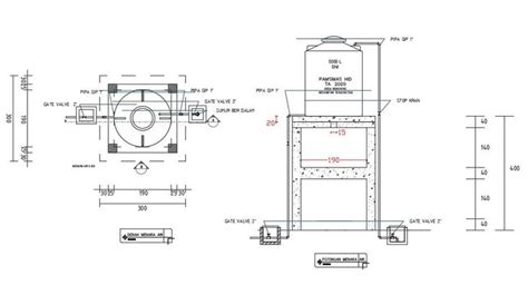 Autocad Dwg Drawing File Gives The Details Of Over Head Water Tank