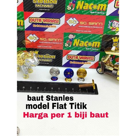 Jual Baut Stanles Model Flat Drat 10 X 2 Cm M6 X 20 Shopee Indonesia