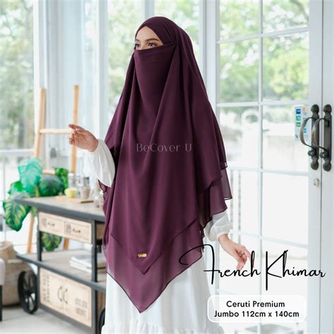 Jual French Khimar Ceruty Jumbo (Hijab Khimar Haji & Umroh) By BeCoverU | Shopee Indonesia