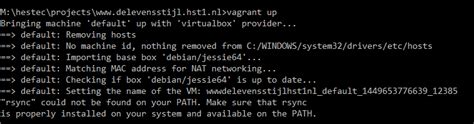 Vagrant With Virtualbox On Windows10 Rsync Could Not Be Found On