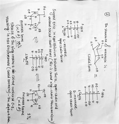 Solved D The Following Cyclic Structure Is That Of Mannose Is