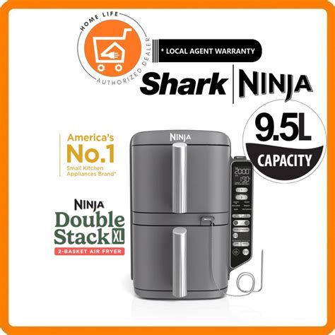 Ninja Sl451sm Sl451 Double Stack Xl Air Fryer 9 5l Shopee Singapore