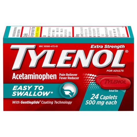 Save On Tylenol Extra Strength 500mg Easy To Swallow Acetaminophen