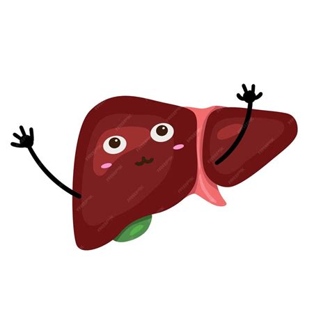 Premium Vector Cute Kawaii Liver Human Internal Organ For Healthcare Medical Illustration