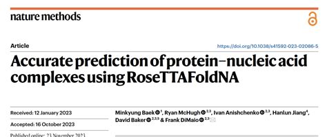 Nat Methods Rosettafoldna准确预测蛋白质 核酸复合体 知乎