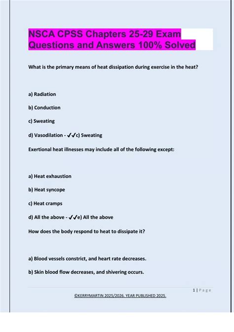 Nsca Cpss Chapters 25 29 Exam Questions And Answers 100 Solved Nsca