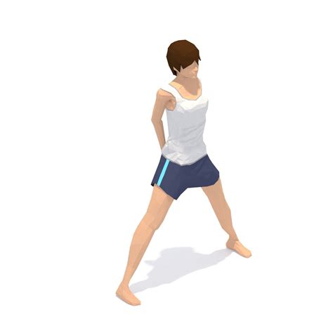 3d Model Wide Legged Forward Bend Yoga Exercise Woman Animation Vr Ar