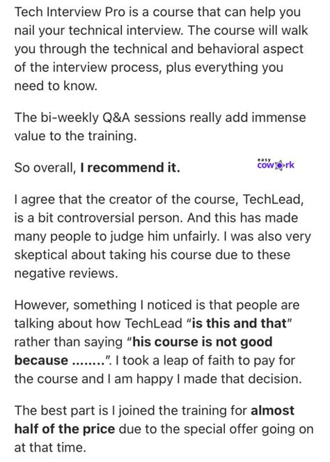 tech interview pro review cost pros cons