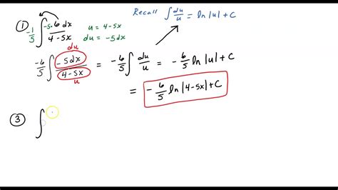 Logarithmic Integration With Substitution Youtube