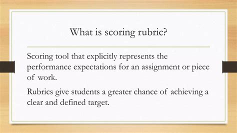 Scoring Rubric Michaelpptx