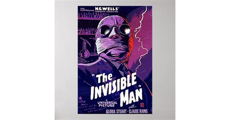 The Invisible Man Classic Horror Monster Movie Ts Poster Zazzle