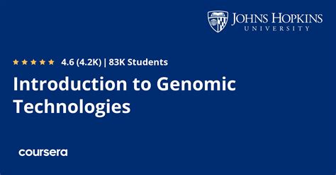 Introduction To Genomic Technologies Coursya