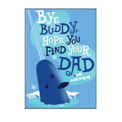 The Elf Bye Buddy Flat Fridge Magnet Retrofestive Ca